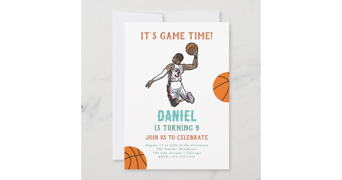 Basketball Birthday Invitation | Zazzle