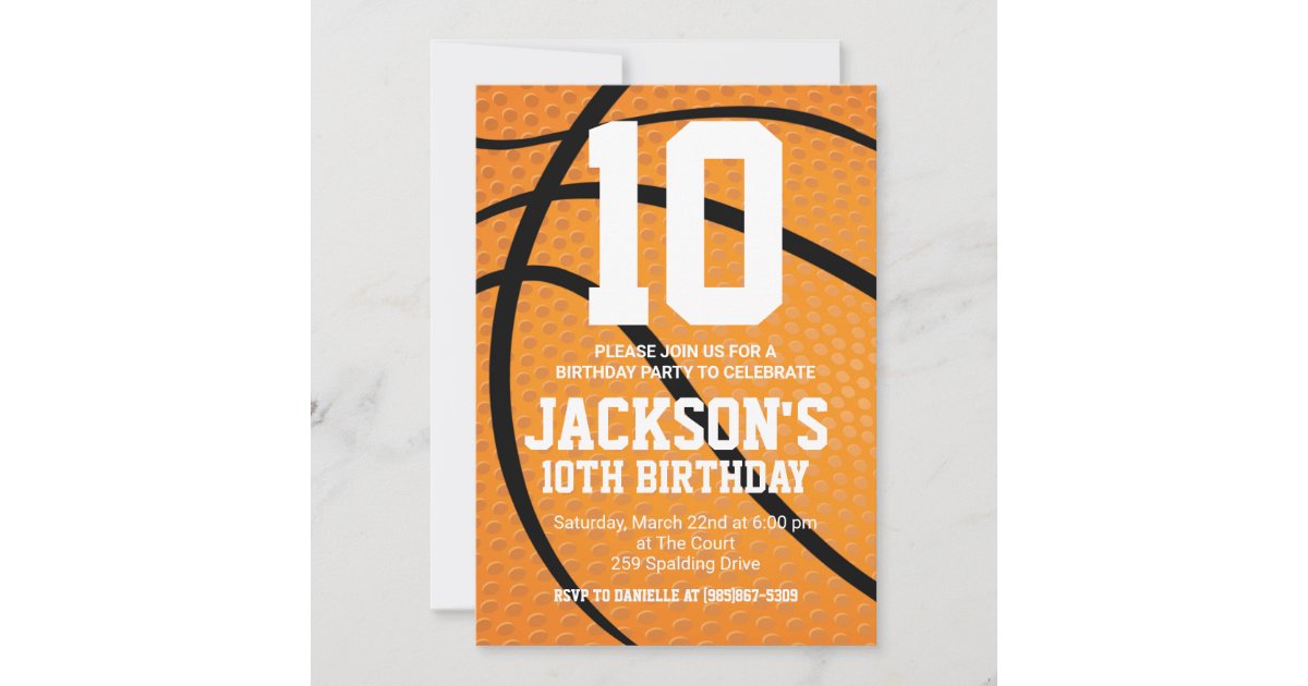 Basketball Birthday Invite | Zazzle