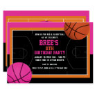 Girls Basketball Birthday 5x7 Invitation | Zazzle.com