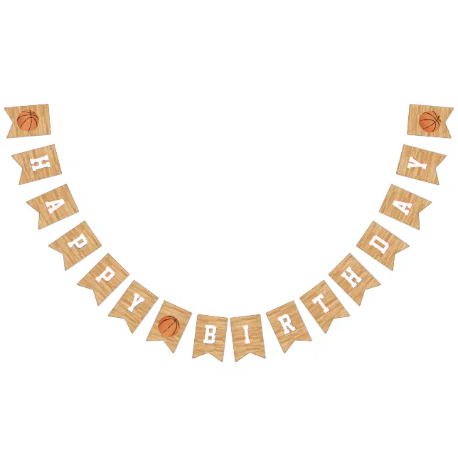 Basketball Birthday Party Bunting Flags | Zazzle