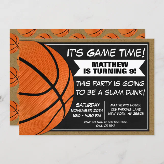 Basketball Birthday Party Invitation Fans | Zazzle