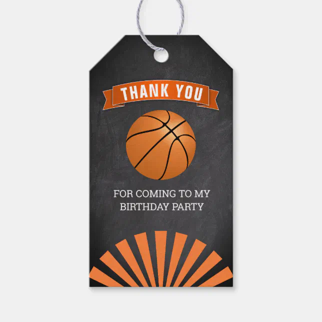 Basketball Birthday Party Thank You Gift Tags | Zazzle