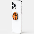 Basketball black orange custom name PopSocket | Zazzle