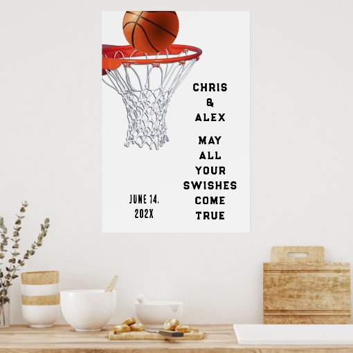 Basketball Bride and Groom Poster | Zazzle