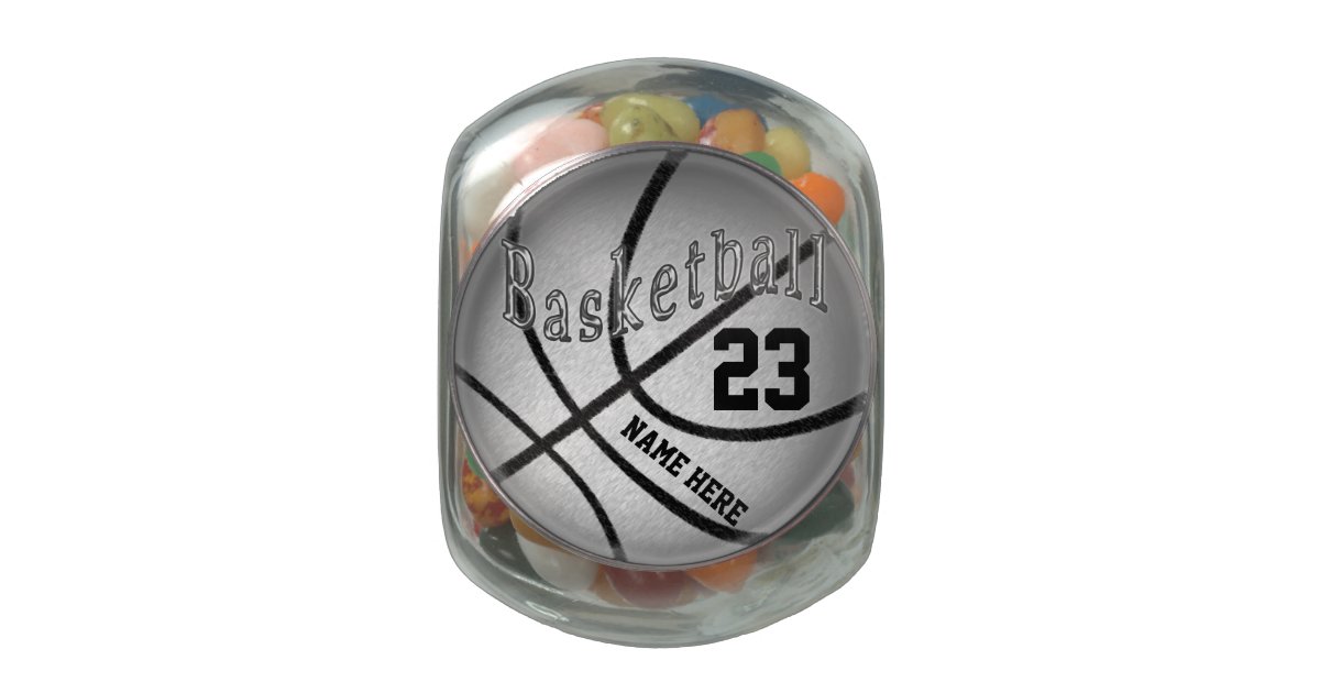 Basketball Candy Jar Personalized w/ Name & Number | Zazzle