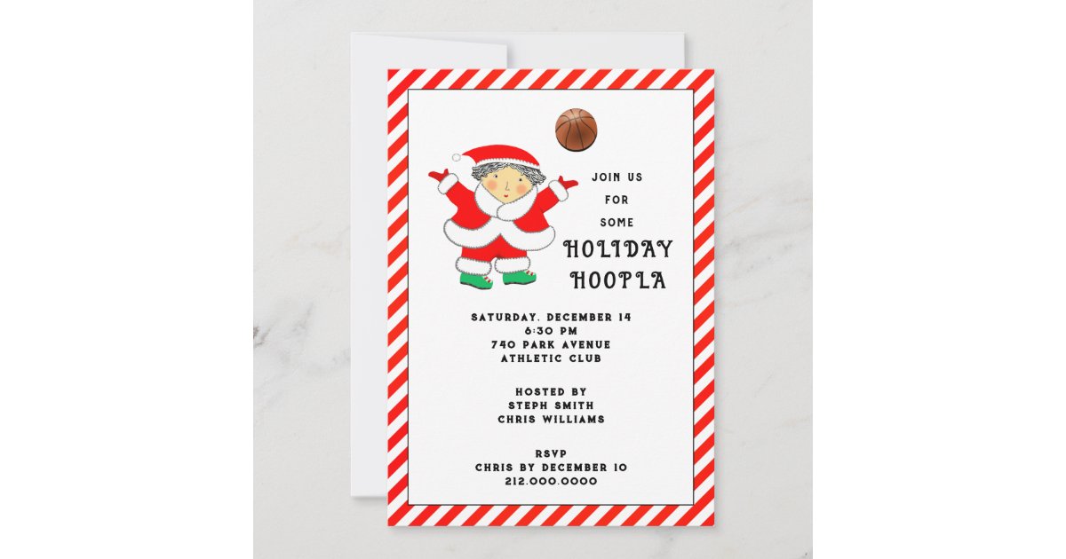 Basketball Christmas Party Invitation | Zazzle