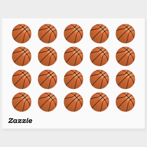 basketball circle stickers | Zazzle