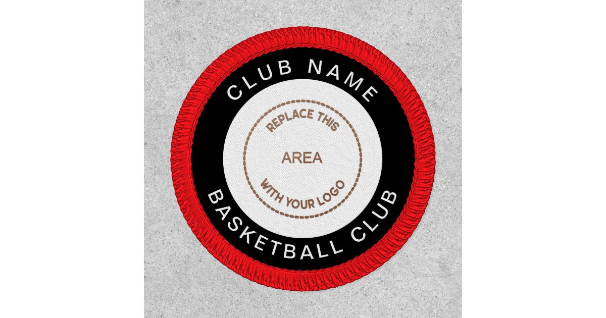 Basketball Club Name Logo Fully Customisable Patch | Zazzle