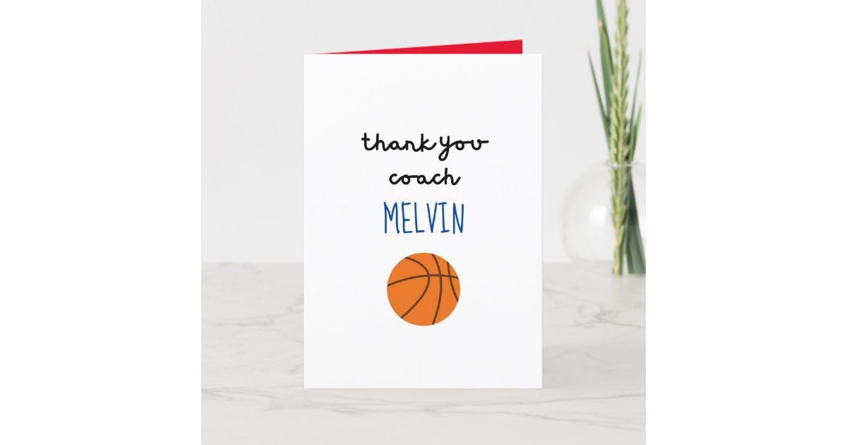 Basketball Coach Appreciation Card, Thank You Card | Zazzle