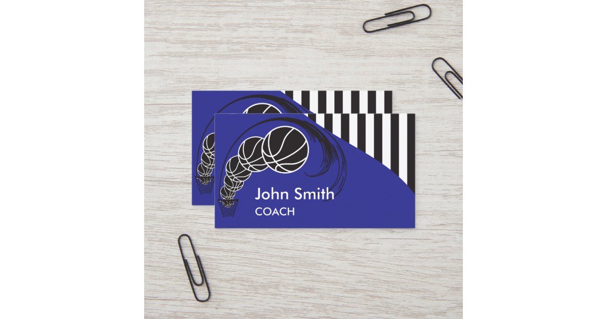 Basketball Coach - Blue Business Card | Zazzle
