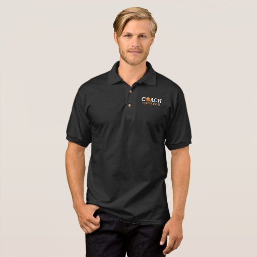 Basketball Coach Custom Name Polo Shirt | Zazzle