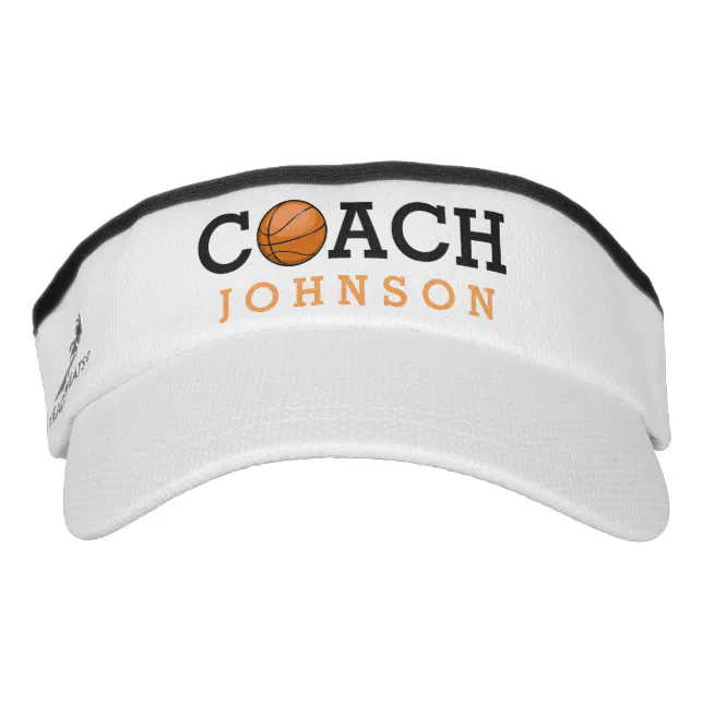 Basketball Coach Custom Name Visor | Zazzle