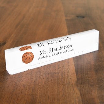 Basketball Coach Desk Name Plate | Zazzle