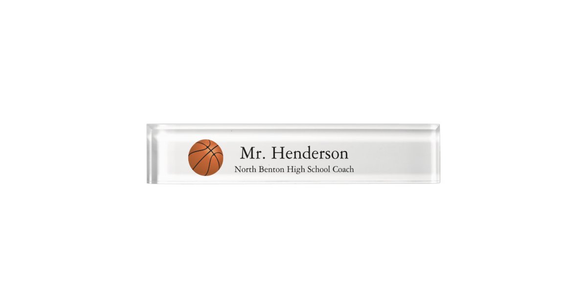 Basketball Coach Desk Name Plate | Zazzle