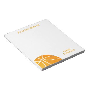 Basketball Coach From the Desk of Personalized Notepad | Zazzle