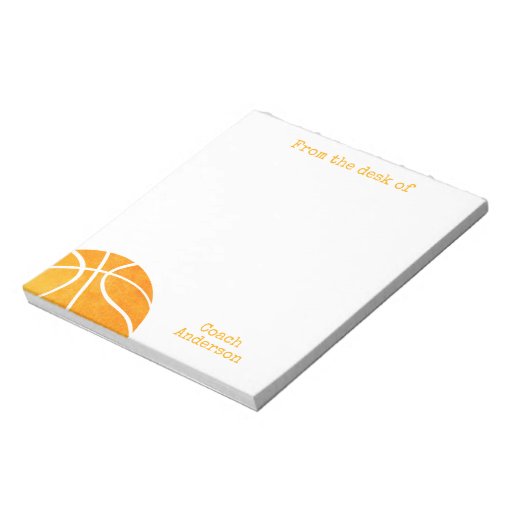 Basketball Coach From the Desk of Personalized Notepad | Zazzle