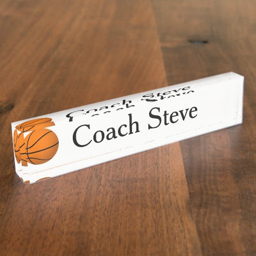 Basketball Coach Nameplate for desk | Zazzle