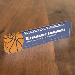 Basketball Coach or Physical Education Teacher Desk Name Plate | Zazzle