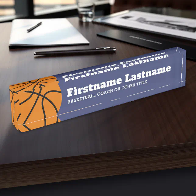 Basketball Coach or Physical Education Teacher Desk Name Plate | Zazzle