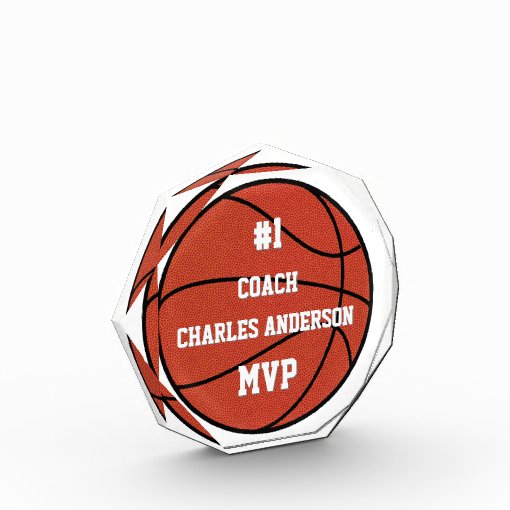 Basketball Coach Or Team Player MVP Acrylic Award | Zazzle