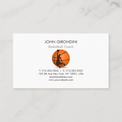 Basketball Coach Personal Trainer Modern Trendy Business Card | Zazzle