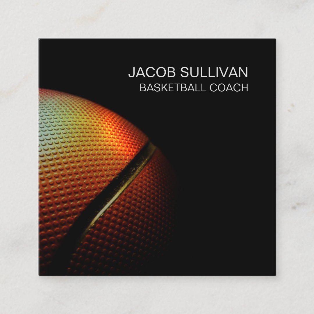 Basketball Coach Scout Professional Sports Square Business Card | Zazzle