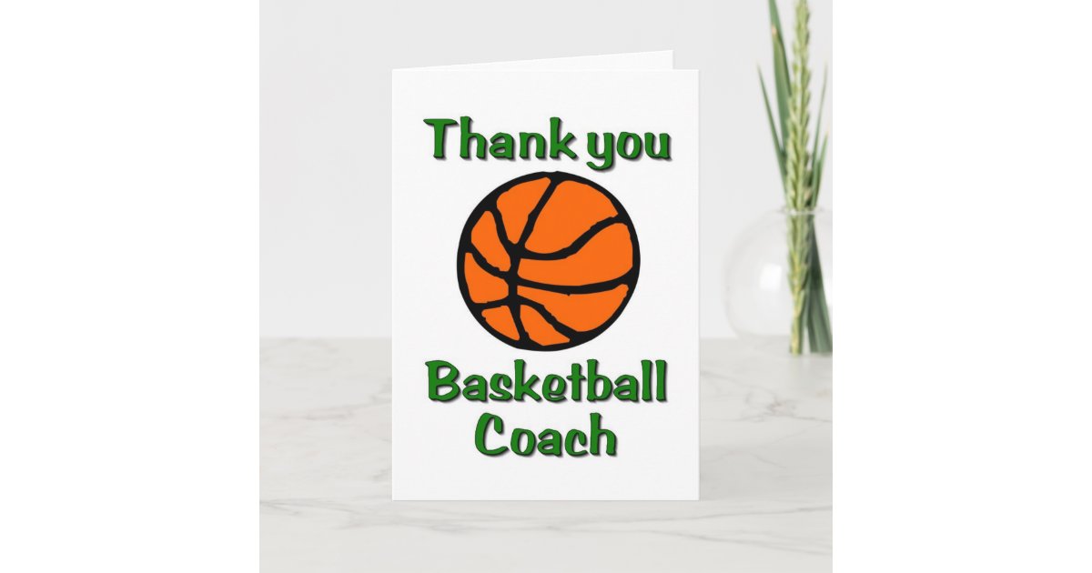 basketball coach thank you card | Zazzle