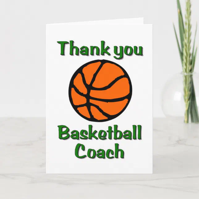 basketball coach thank you card | Zazzle