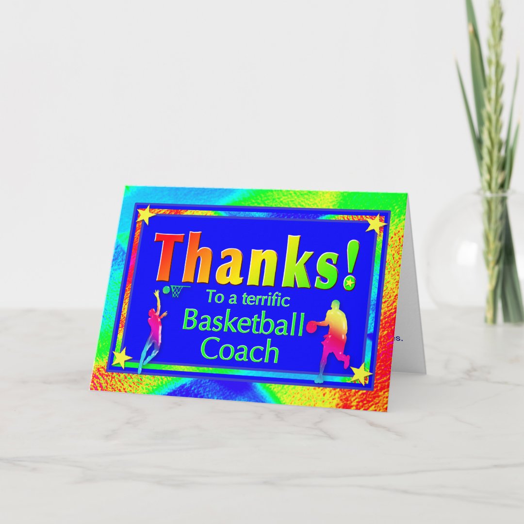 Basketball Coach Thank You Card | Zazzle