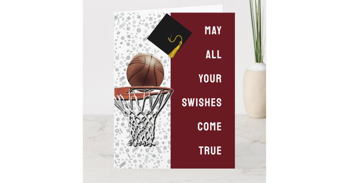 Basketball Congrats Good Luck Graduation Card | Zazzle