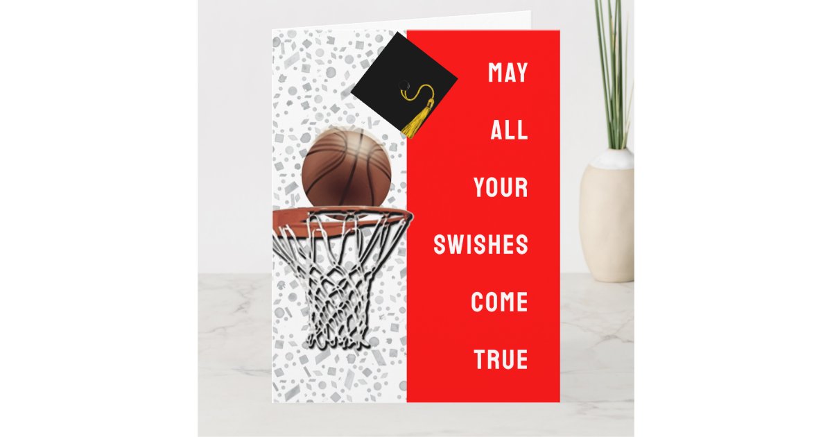 Basketball Congrats Good Luck Graduation Card | Zazzle