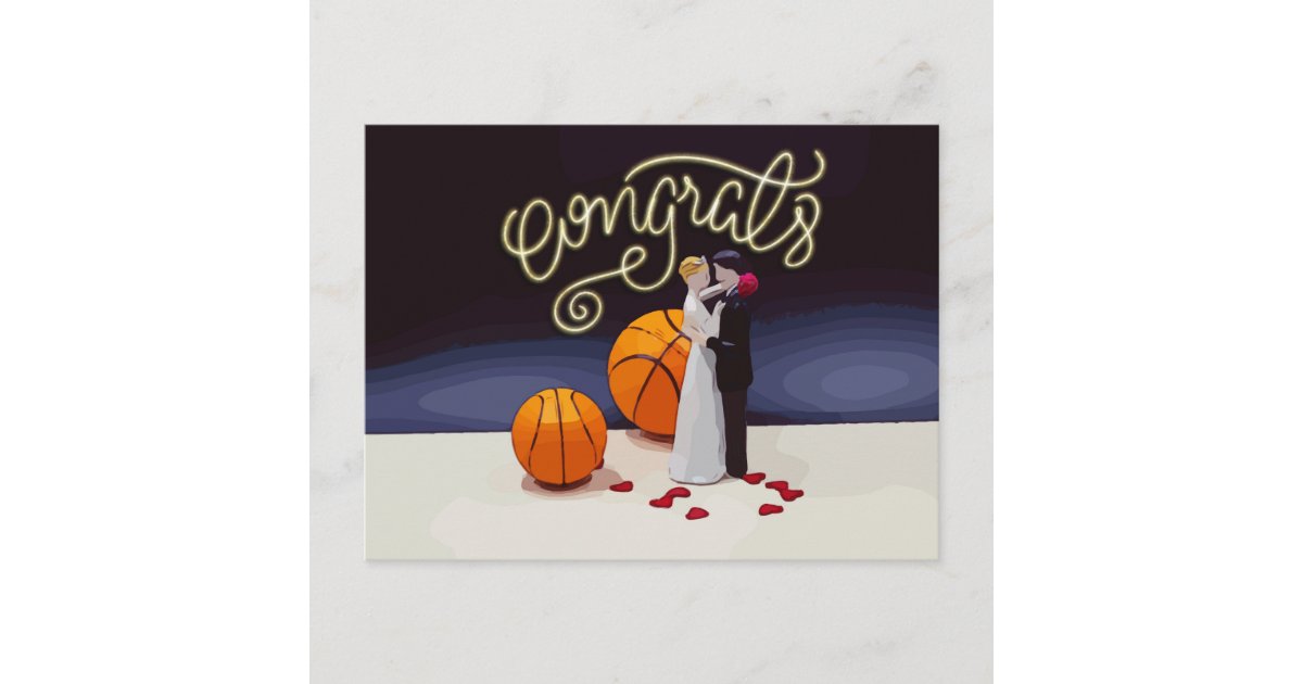 Basketball Congratulations Wedding Postcard | Zazzle