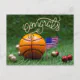 Basketball Congratulations with flag of America Postcard | Zazzle