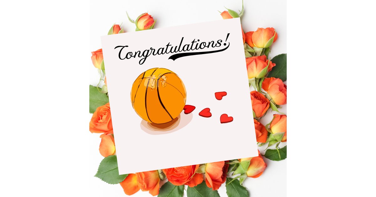 Basketball Congratulations with love Card | Zazzle