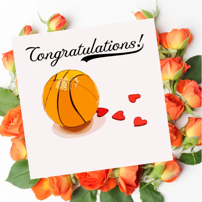 Basketball Congratulations with love Card | Zazzle