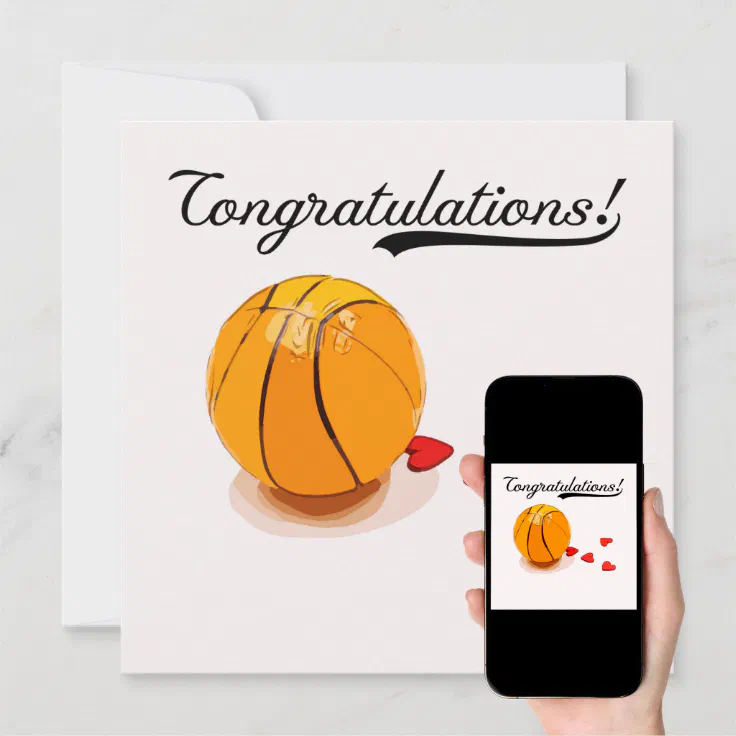 Basketball Congratulations with love Card | Zazzle