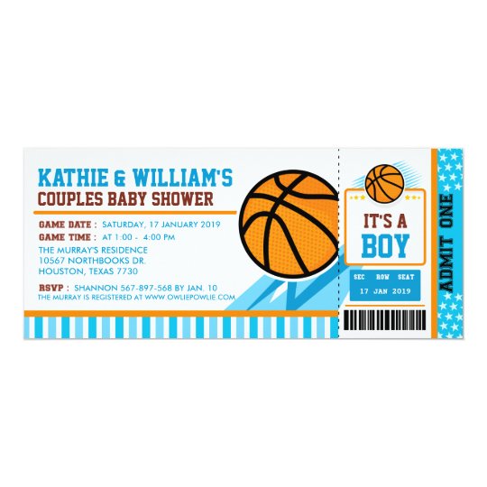 Basketball Couples Baby Shower Invitation | Zazzle.com