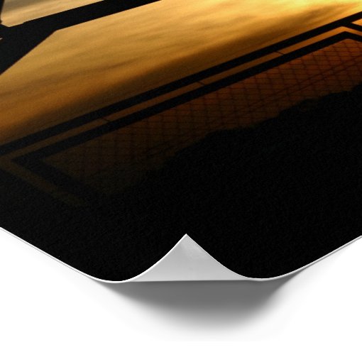 Basketball Court and Sunset Poster | Zazzle