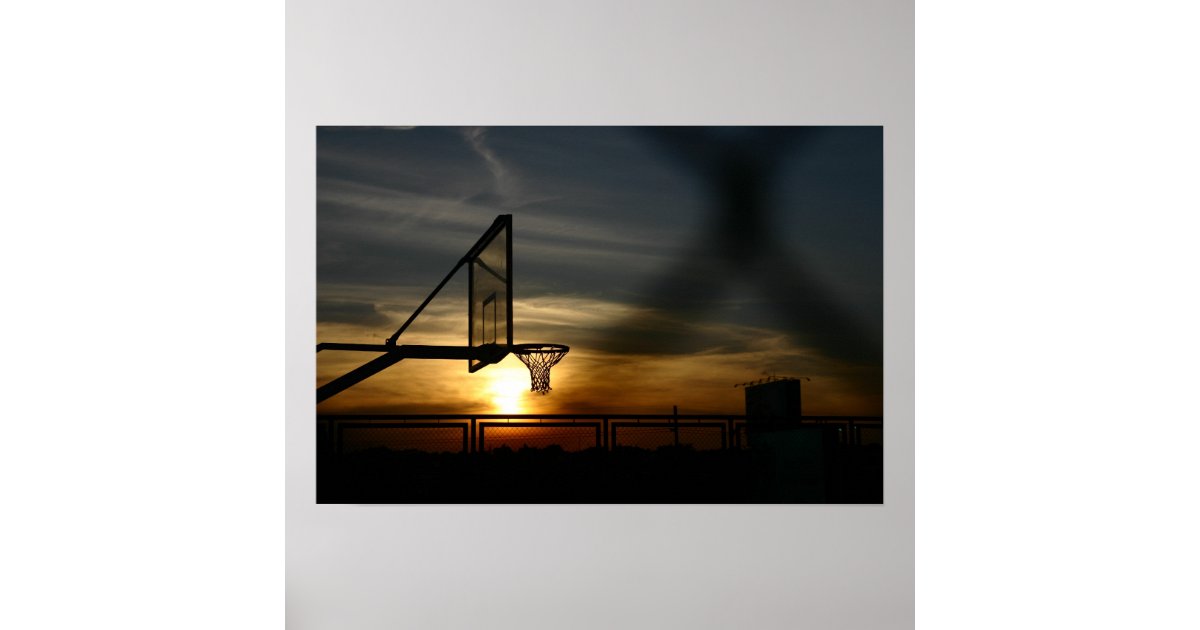 Basketball Court and Sunset Poster | Zazzle