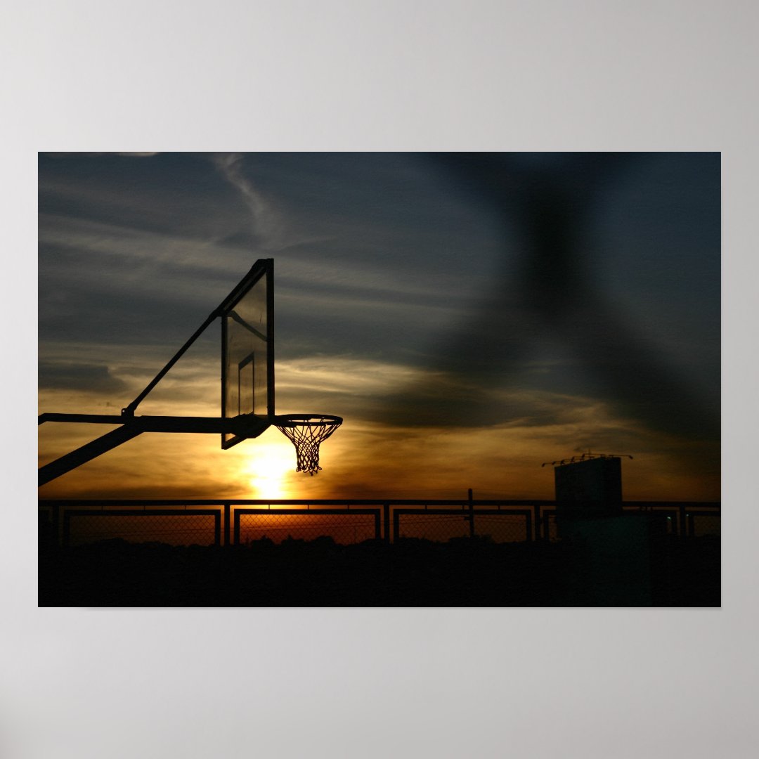 Basketball Court and Sunset Poster | Zazzle