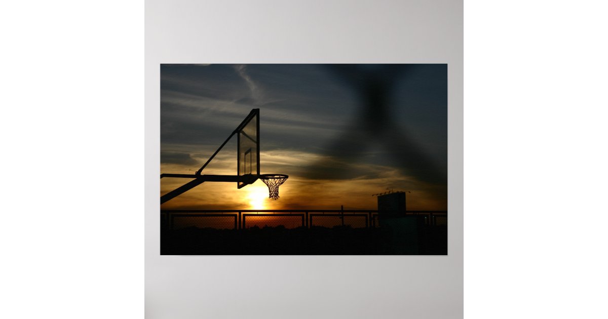 Basketball Court and Sunset Poster | Zazzle