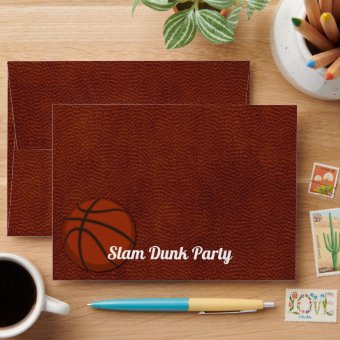 Basketball Court Boys Birthday Party Envelope | Zazzle