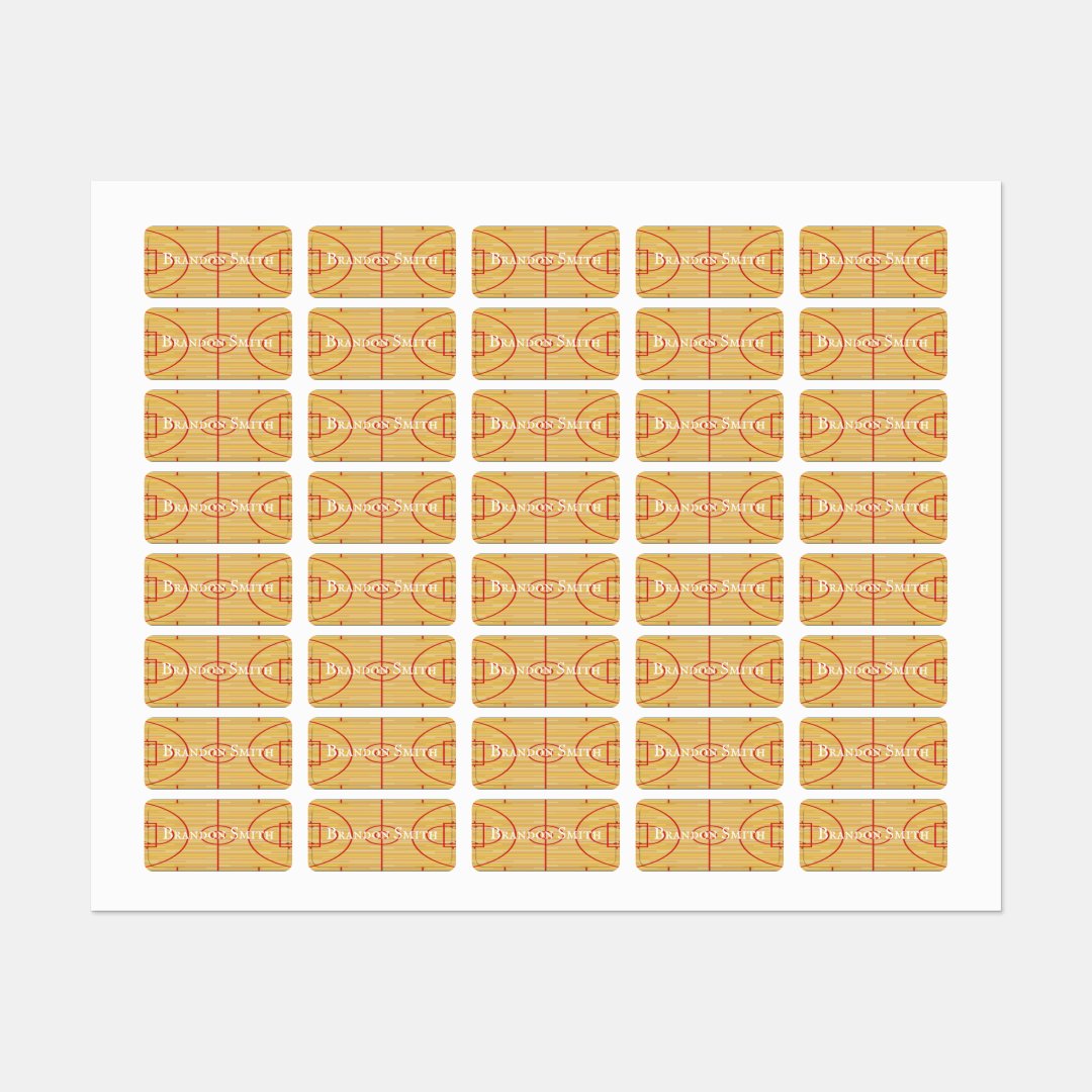 Basketball Court Design Name Tags Labels | Zazzle