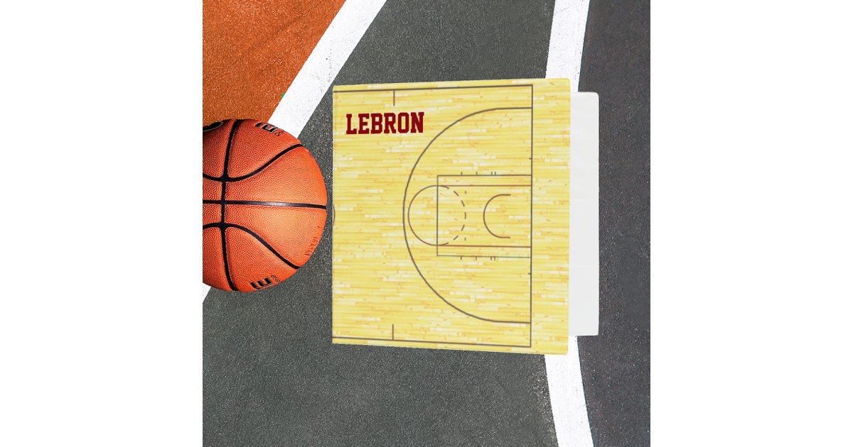 Basketball Court Personalized Binder | Zazzle