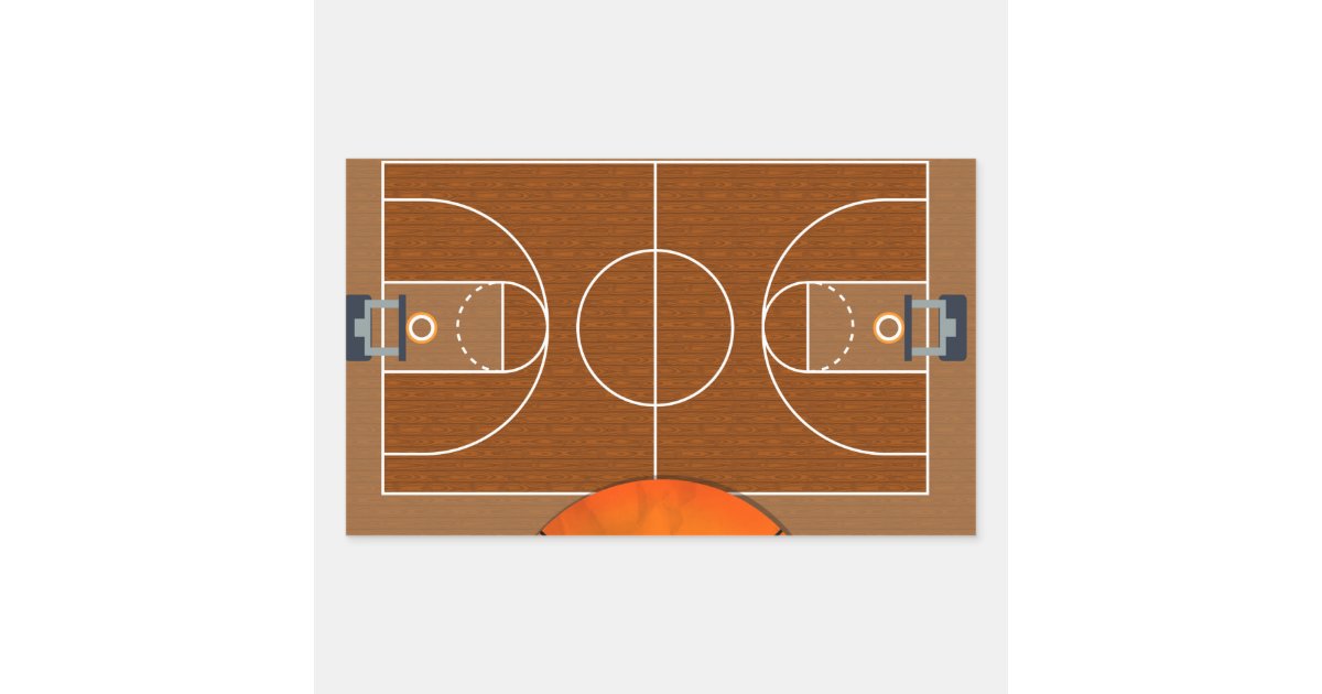 Basketball Court Rectangular Sticker | Zazzle