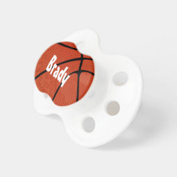 Basketball Custom Baby Name Pacifier | Zazzle