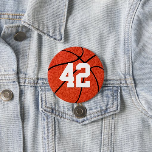 Basketball Custom High Definition Button Pin | Zazzle
