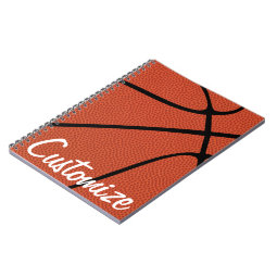 Basketball Custom Team or Player Name / Text Notebook | Zazzle
