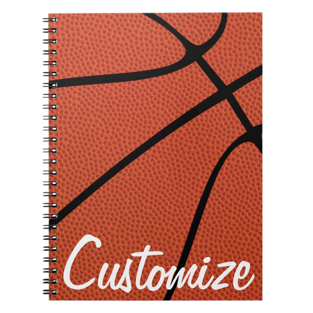 Basketball Custom Team or Player Name / Text Notebook | Zazzle