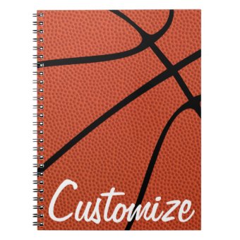 Basketball Custom Team or Player Name / Text Notebook | Zazzle